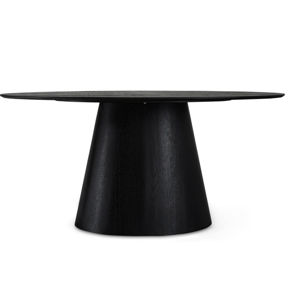 FURNHOUSE - Tango borðstofuborð/oval- eik/svört - 90x160 cm. Sérpöntun ...